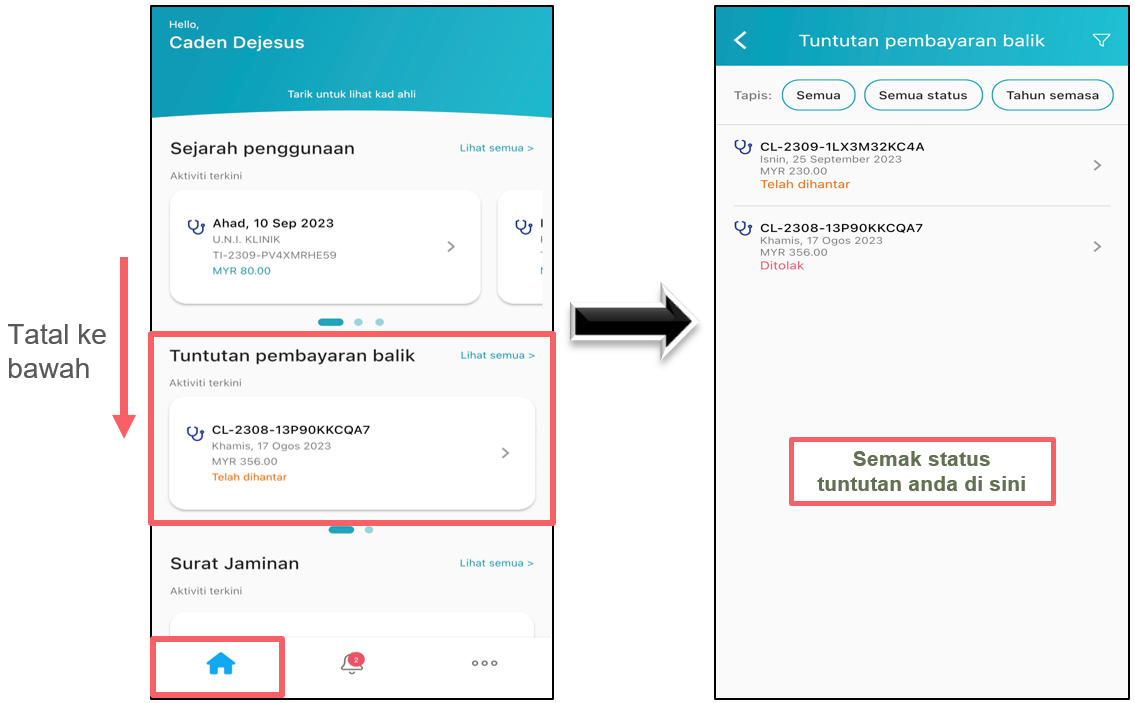 Menyemak Status Tuntutan Bayaran Balik – HealthMetrics Sdn Bhd