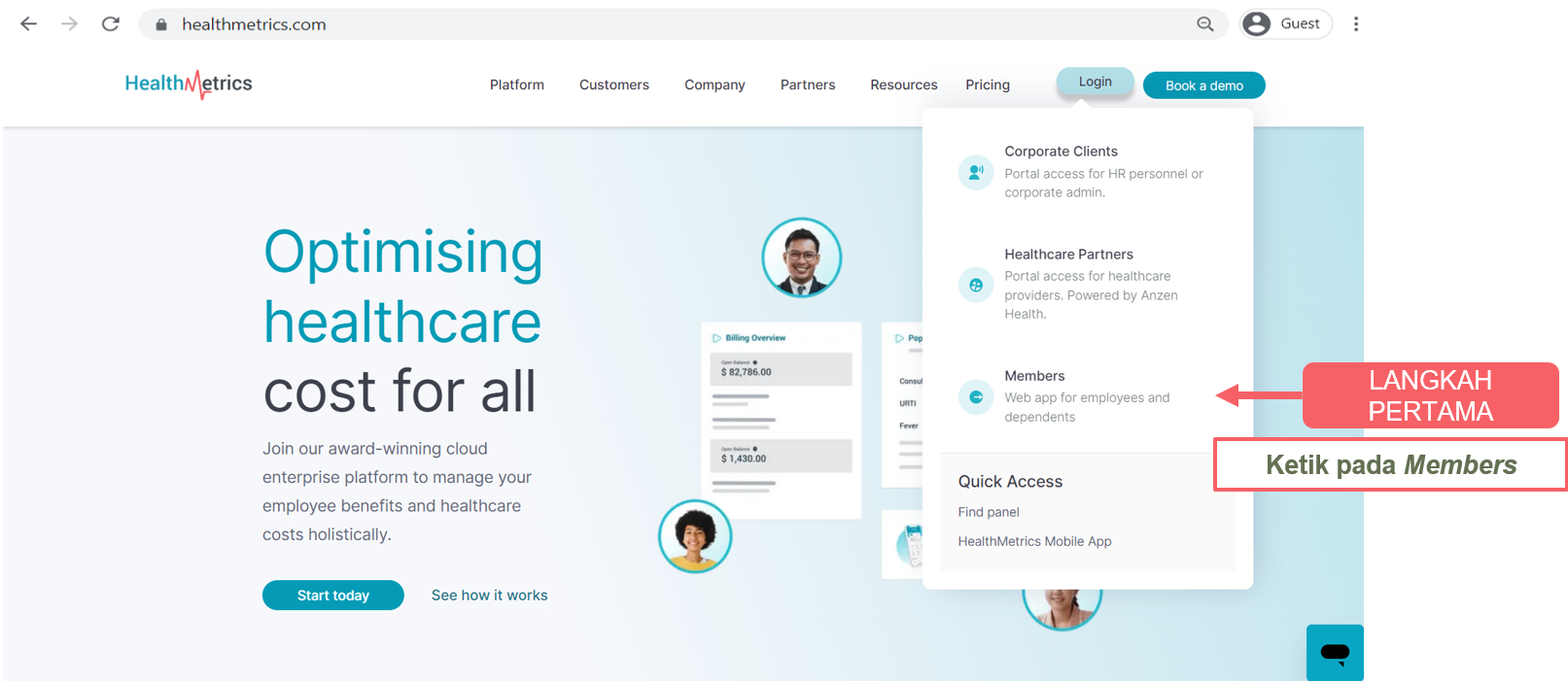Aplikasi Web Progresif HealthMetrics (PWA) - Log masuk – HealthMetrics ...