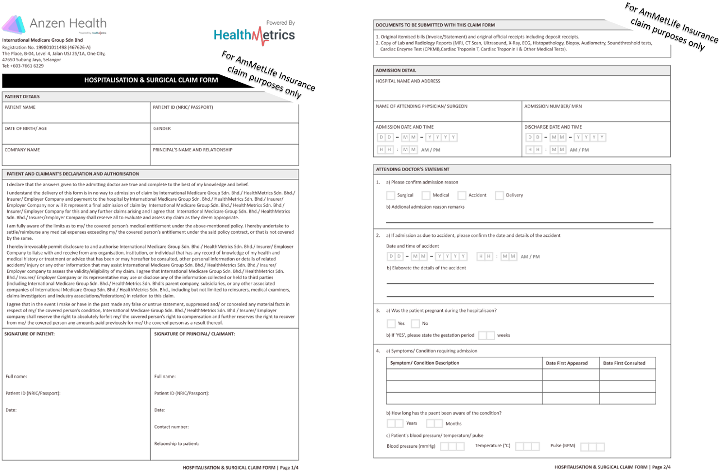 Additional Document Needed for AmMetLife Insurance Claim Only ...